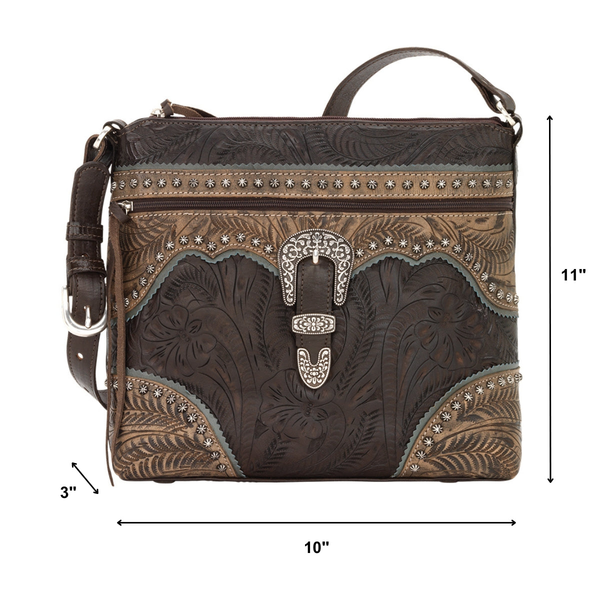 Saddle Ridge Zip-Top Shoulder Bag – American West Handbags